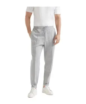Brunello Cucinelli Ribbed Track Pants - Medium Grey