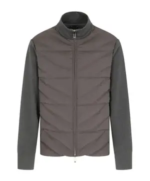 Emporio Armani Quilted Panelled Zip-up Jacket