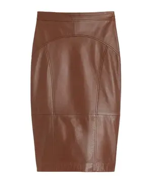 Max Mara Taiga Leather Pencil Skirt