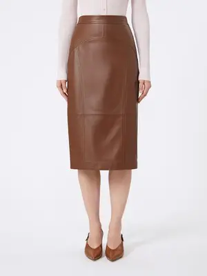 Max Mara Taiga Leather Pencil Skirt