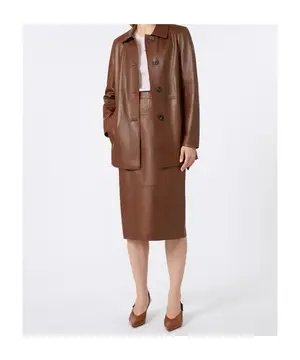 Max Mara Taiga Leather Pencil Skirt