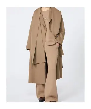 Max Mara Wool Wrap Coat With Scarf