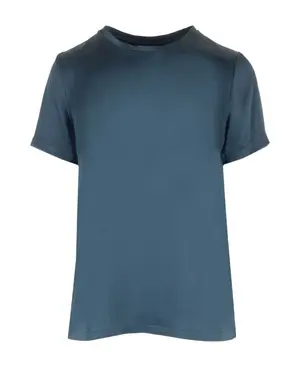 Max Mara Satin-finish Short-sleeve T-shirt - Blue