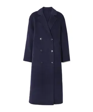 Loulou De Saison Borneo Double-breasted Wool And Cashmere-blend Coat - Navy