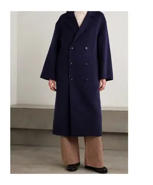 Loulou De Saison Borneo Double-breasted Wool And Cashmere-blend Coat - Navy
