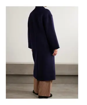 Loulou De Saison Borneo Double-breasted Wool And Cashmere-blend Coat - Navy