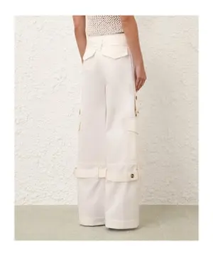 Zimmermann Illuminate Cargo Pants - Ivory