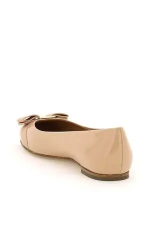 FERRAGAMO Bow Ballet Flats - Nude