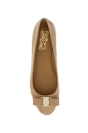FERRAGAMO Bow Ballet Flats - Nude