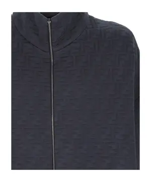 Fendi Jacquard Jacket With Stand Collar