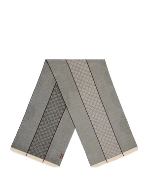 Gucci Gg Wool Jacquard Scarf - Black Ash