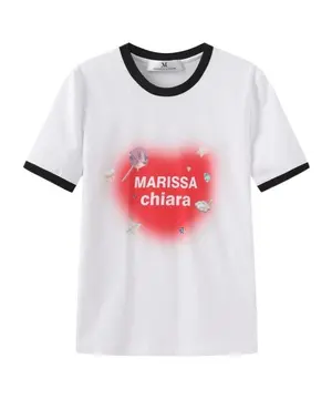 Marissa Chiara Short-sleeved T-shirt With Heart Pattern