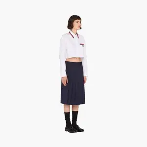 Miu Miu Mohair Fabric Pleated Skirt - Blue