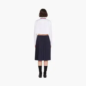 Miu Miu Mohair Fabric Pleated Skirt - Blue