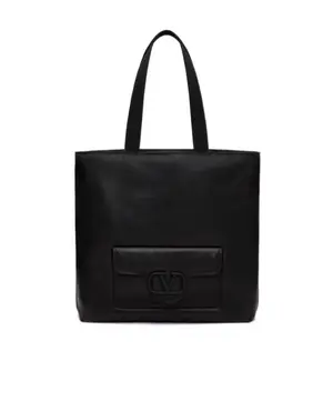 Valentino Garavani Vlogo Plaque Top Handle Bag - Black