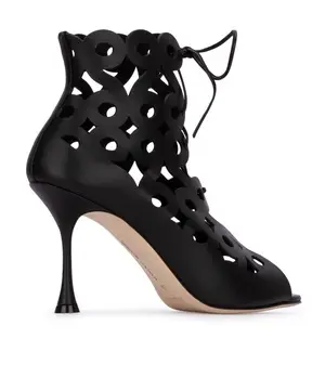 Manolo Blahnik Laser Cut Stiletto Sandals