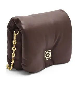 Loewe Goya Puffer Chained Shoulder Bag - Brown