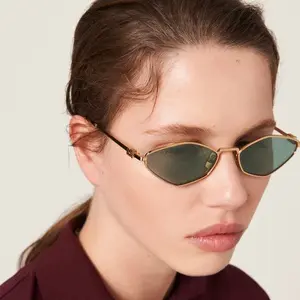 Miu Miu Geometric Sunglasses - Gold