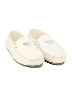 Prada Logo Plaque Slip-on Loafers