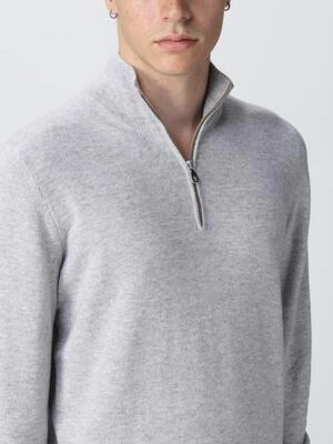Brunello Cucinelli Funnel-neck Knitted Polo Shirt - Gray