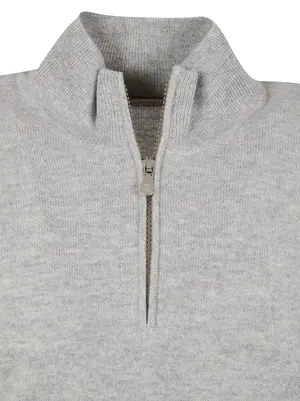 Brunello Cucinelli Funnel-neck Knitted Polo Shirt - Gray