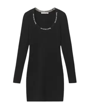 Alexander Wang Logo Jacquard Scoop Neck Mini Dress