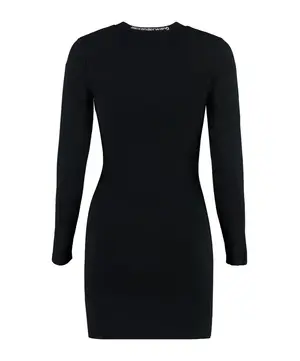 Alexander Wang Logo Jacquard Scoop Neck Mini Dress