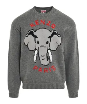 Kenzo Elephant Motif Crewneck Sweater