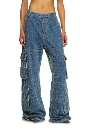 DIESEL® 1996 D-sire Straight-leg Cargo Jeans - Medium Blue