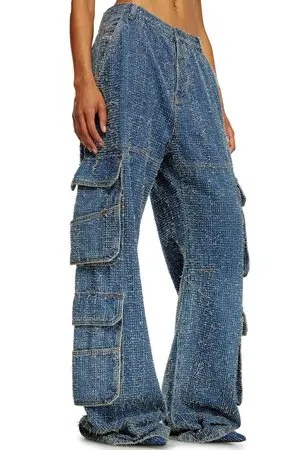 DIESEL® 1996 D-sire Straight-leg Cargo Jeans - Medium Blue