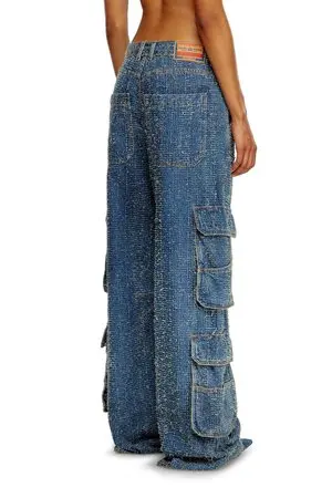 DIESEL® 1996 D-sire Straight-leg Cargo Jeans - Medium Blue