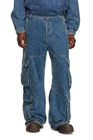 DIESEL® 1996 D-sire Straight-leg Cargo Jeans - Medium Blue