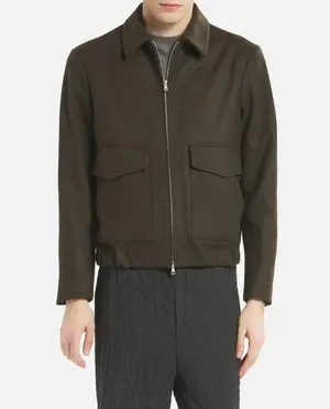 Barena Venezia Magan Caramel Flap-pocket Zip-front Jacket - Black