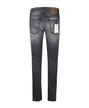 Jacob Cohen Button Fly Jeans With Belt Loops And Five Pockets - Black