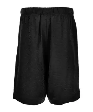 Versace Allover Logo Knee-length Shorts - Black