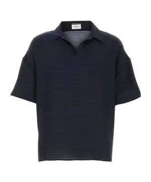 Saint Laurent Striped Short-sleeved Polo Shirt - No
