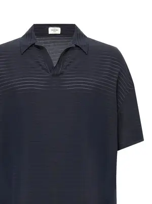 Saint Laurent Striped Short-sleeved Polo Shirt