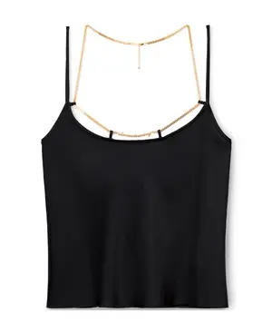 Alexander Wang Logo Plaque Chain Detailed Top - Black