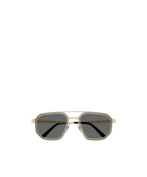 Cartier Geometric Double-bridge Sunglasses - Gray