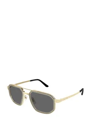 Cartier Geometric Double-bridge Sunglasses - Gray