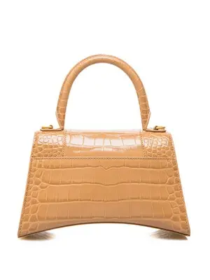 Balenciaga Hourglass Embossed Small Handbag - Brown