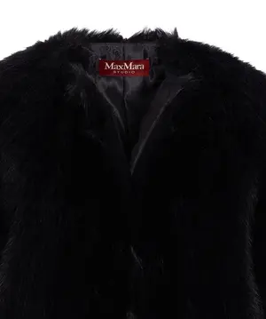 Max Mara Crewneck Long-sleeved Fur Coat