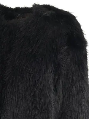 Max Mara Crewneck Long-sleeved Fur Coat