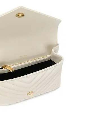 Saint Laurent College Quilted Medium Shoulder Bag - White Wine