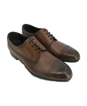 Emporio Armani Classic Leather Oxford Shoes - Black