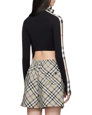 Burberry Vintage Check Panelled Cropped Zip-up Top
