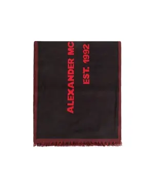 Alexander McQueen Oversized Graffiti Logo Scarf - Black