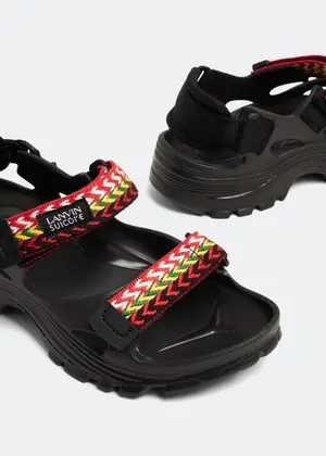 LANVIN X Suicoke Logo Patch Open Toe Sandals