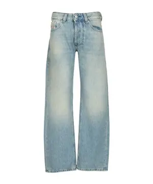 DIESEL® Logo Patch Wide Leg Jeans