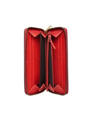 Gucci Print Leather Zip Around Wallet